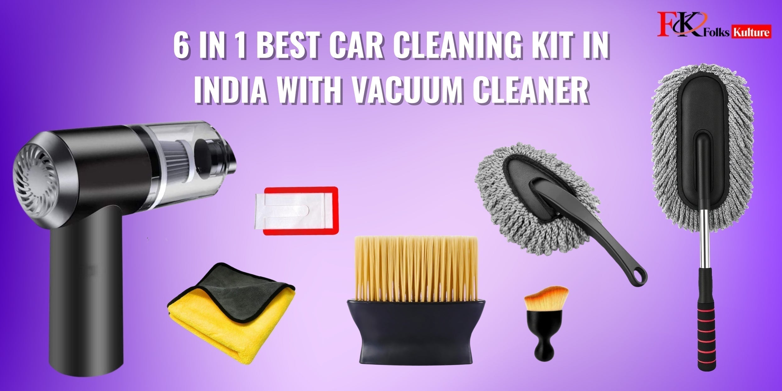 Best Car Cleaning Kit in India | 6 in 1 Kit with Vacuum Cleaner ...